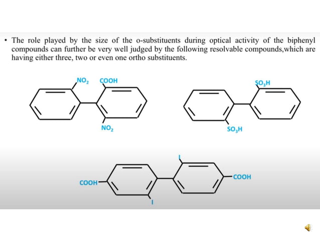 Conformation of biphenyl compounds (Atropisomerism) | PPTX