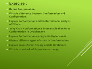 Conformation and Conformation Analysis of Alkanes and Cycloalkanes | PPT
