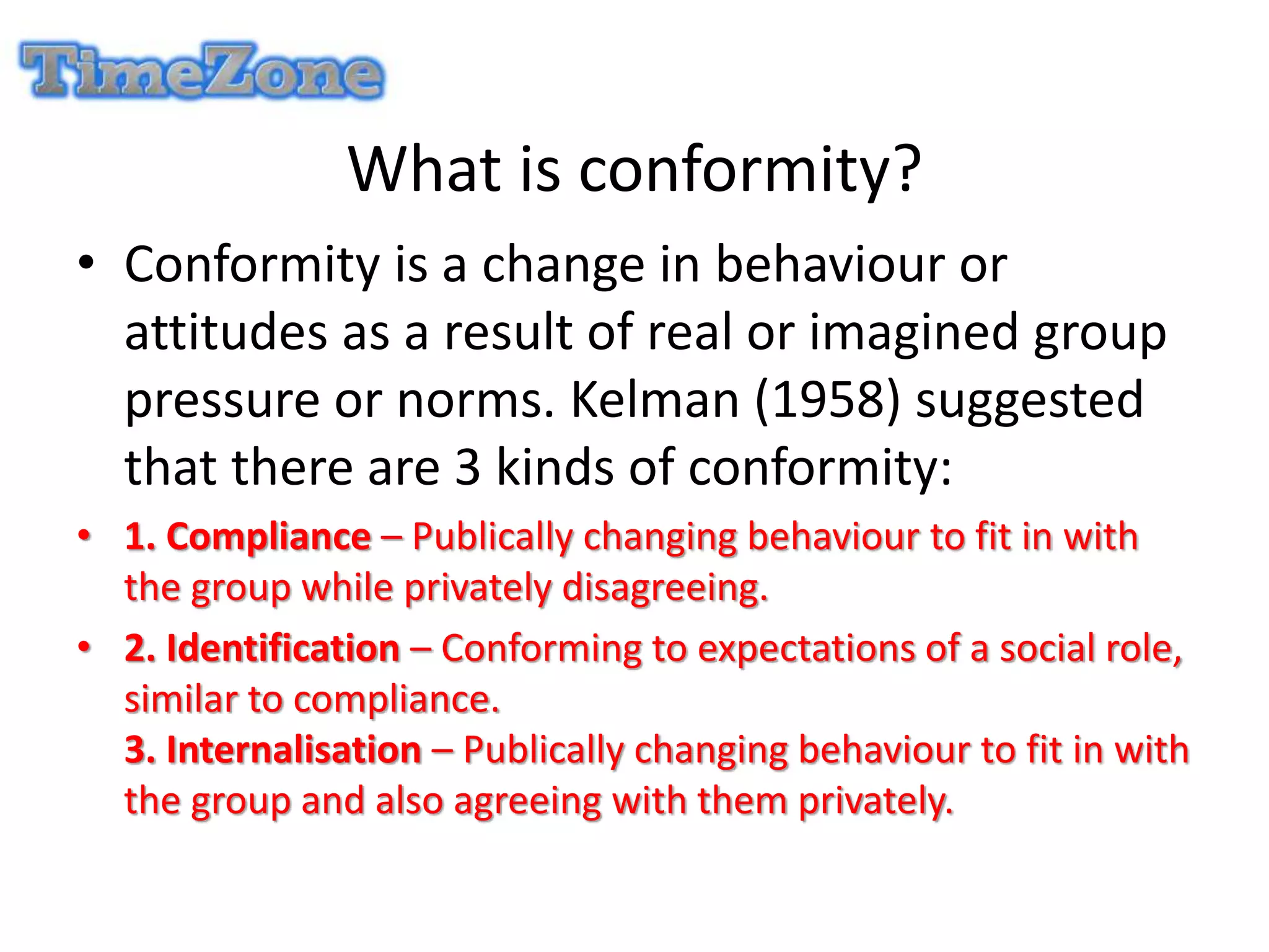Conformity | PPTX | Education