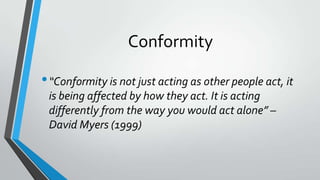 Social Psychology-Conformity puga | PPTX