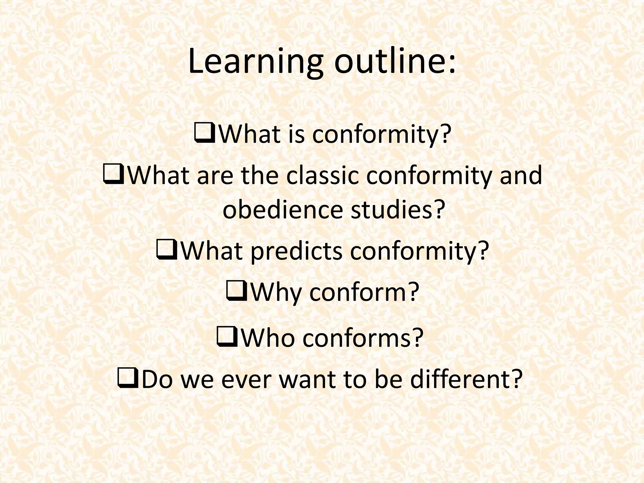 Conformity and Obedience | PPTX