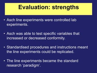 Conformity asch line experiments | PPTX