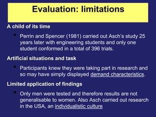 Conformity asch line experiments | PPTX