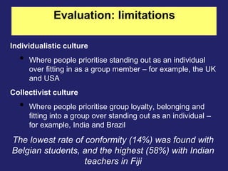 Conformity asch line experiments | PPTX