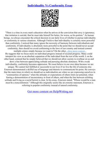 Conformity Essay | PDF