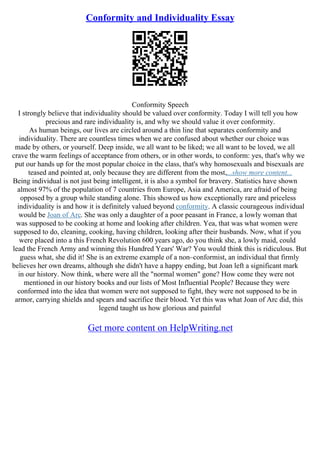 Conformity Essay | PDF