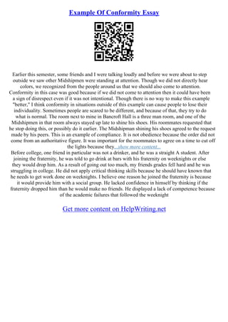 Conformity Essay | PDF