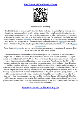 Conformity Essay | PDF