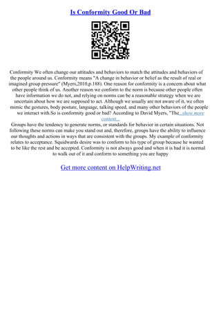 Conformity Essay | PDF