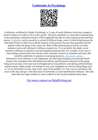 Conformity Essay | PDF