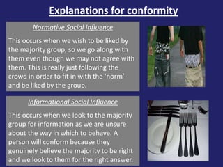 Conformity types explanations exam question practice | PPTX