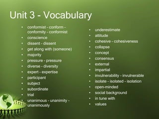 Conformity vocabulary | PPTX