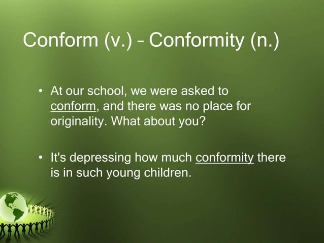 Conformity vocabulary | PPT