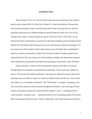 Conformity vs illness in brave new world by aldous huxley | PDF