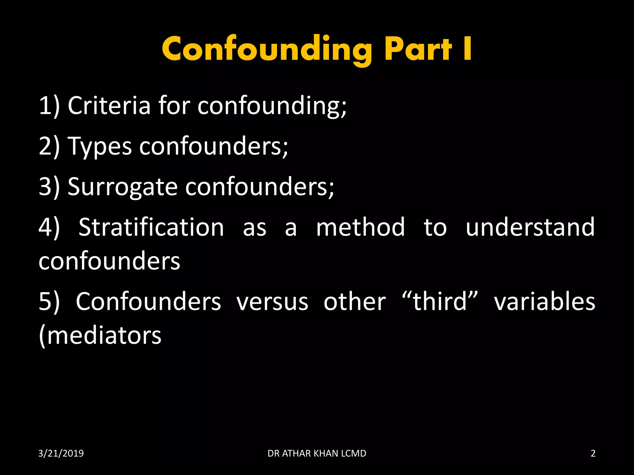 Confounding 2 Dr Athar Khan | PDF