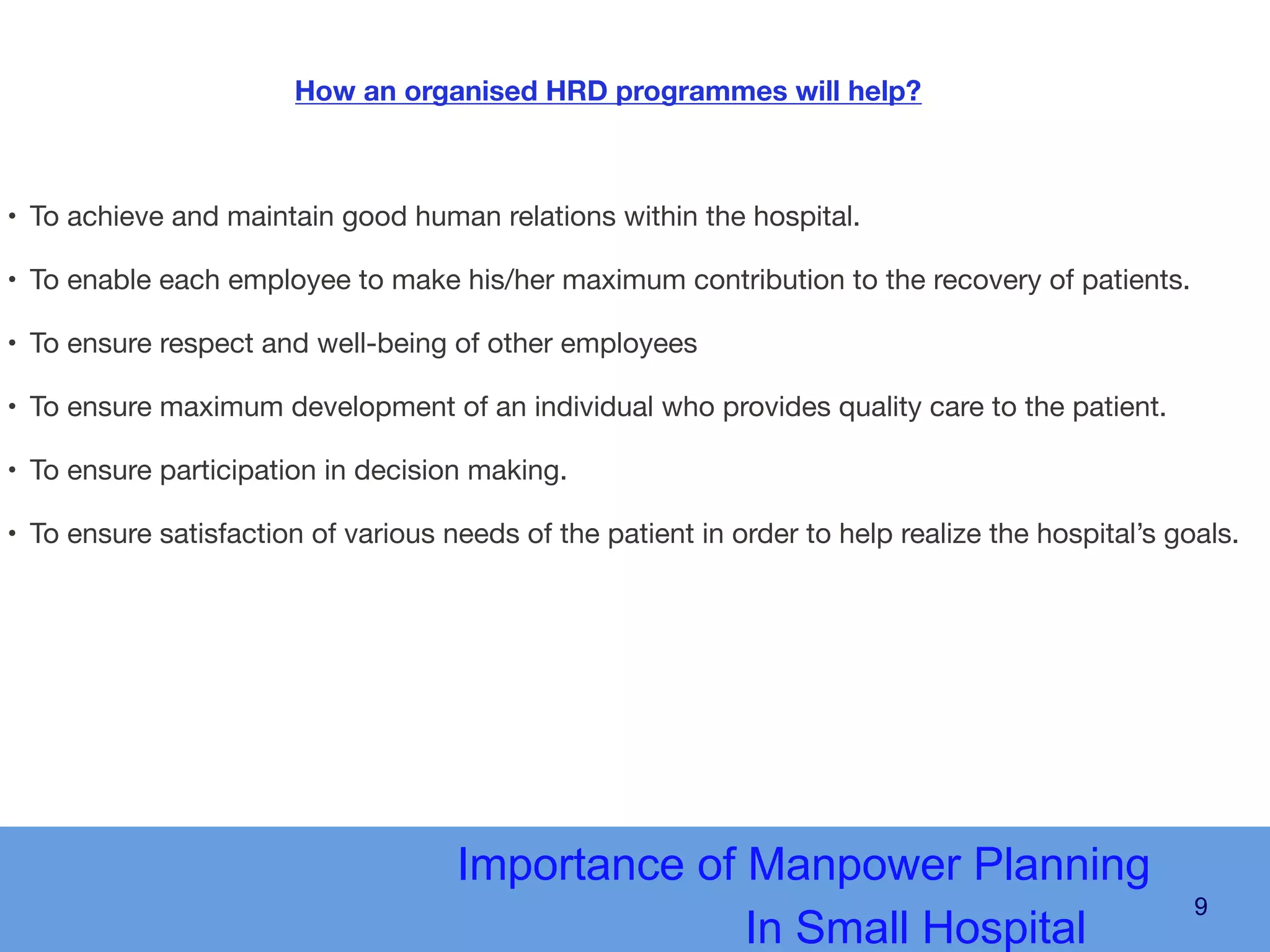 Importance of manpower planning in Hospitals | PDF