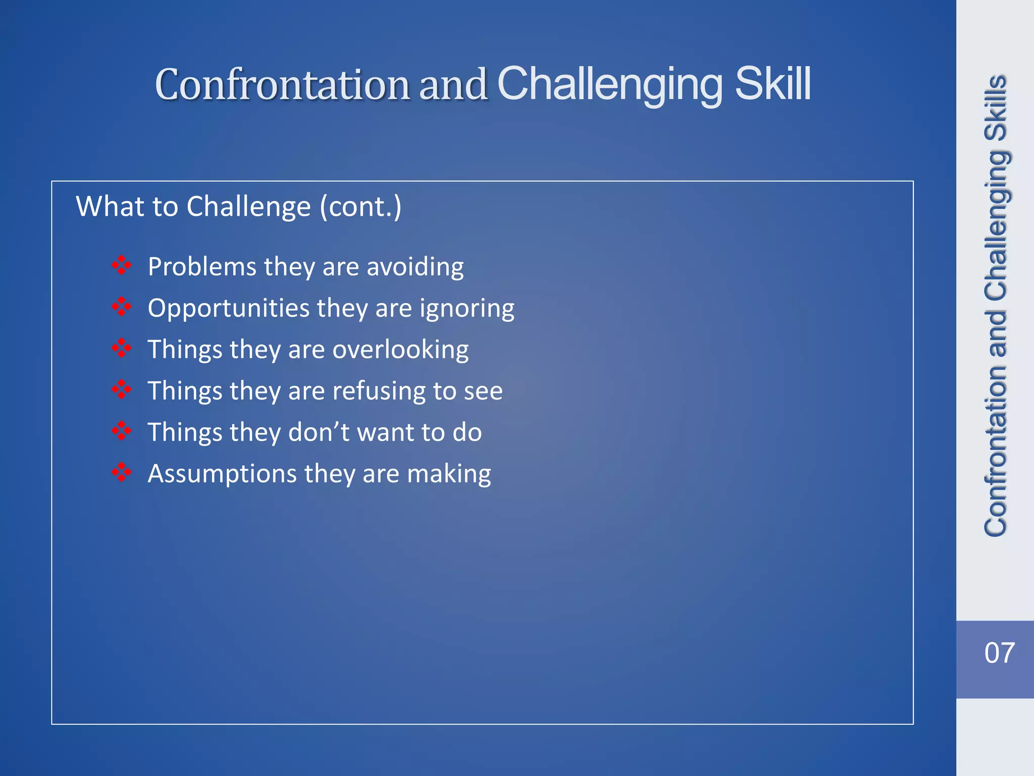 Confrontation and challenging skills | PPT