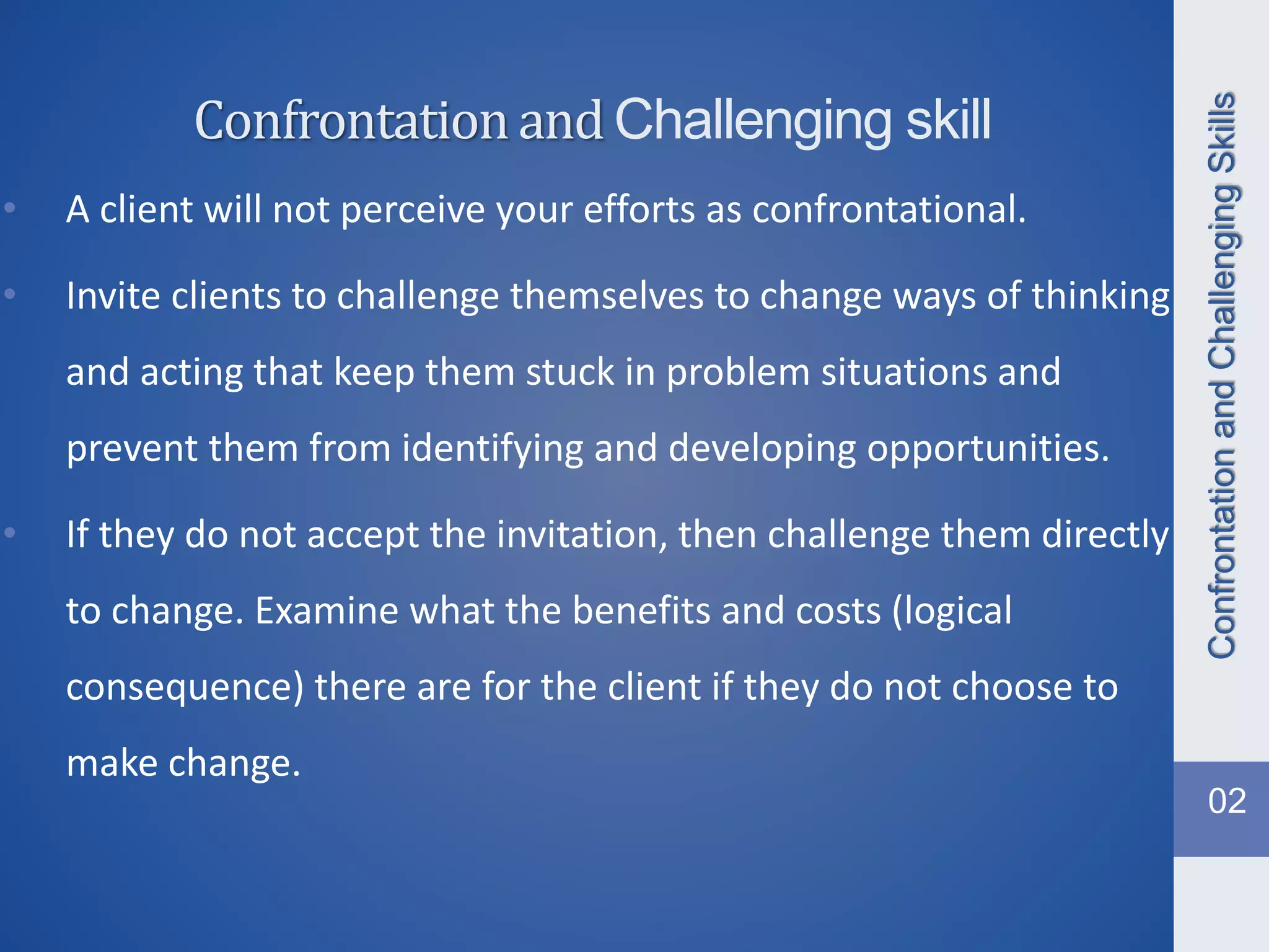 Confrontation and challenging skills | PPT
