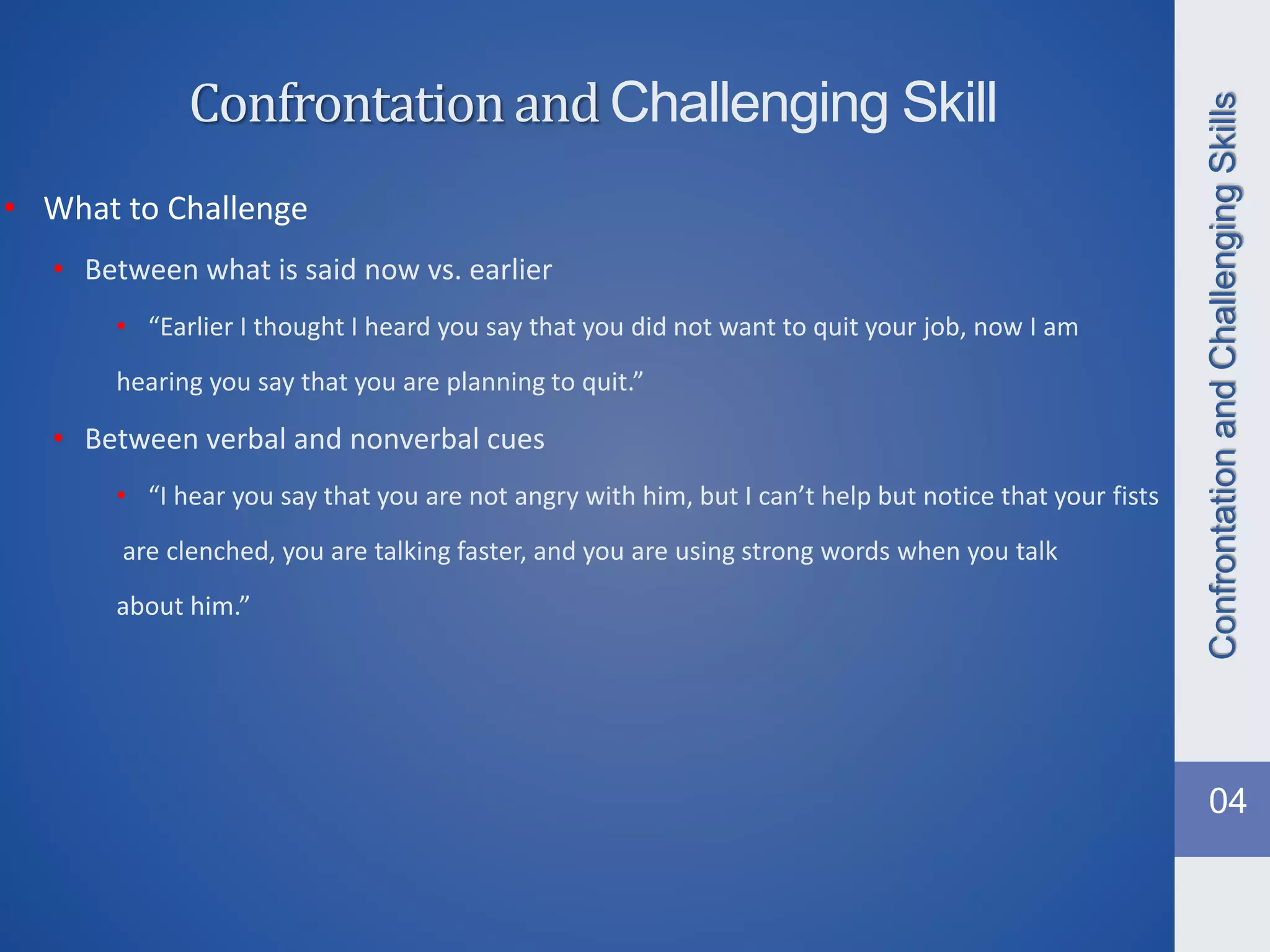 Confrontation and challenging skills | PPT