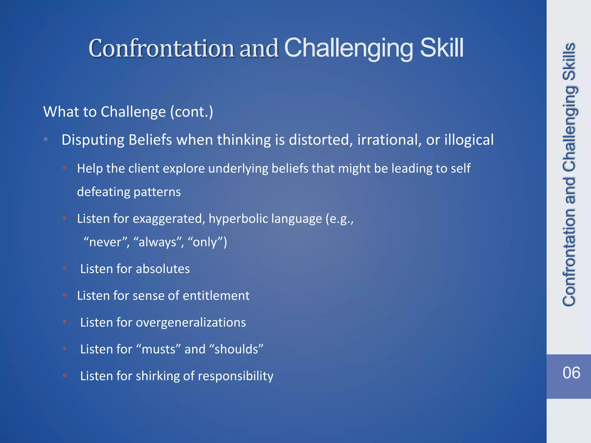 Confrontation and challenging skills | PPT