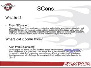 Confrontation Pipeline and SCons | PPT