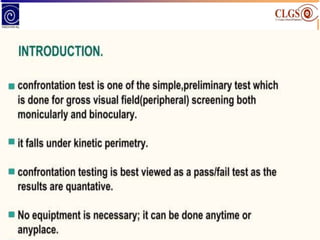 confrontation test Ramji Pandey consultant optometrist | PPTX