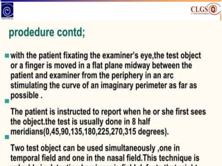 confrontation test Ramji Pandey consultant optometrist | PPTX