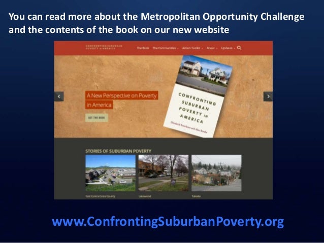 Confronting Suburban Poverty in America, Elizabeth Kneebone, Brooking…