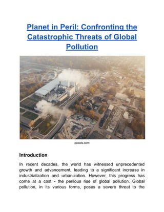 Confronting the Catastrophic Threats of Global Pollution | PDF