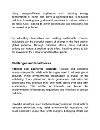 Confronting the Catastrophic Threats of Global Pollution | PDF