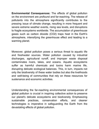 Confronting the Catastrophic Threats of Global Pollution | PDF