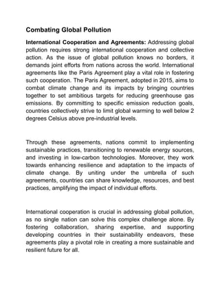 Confronting the Catastrophic Threats of Global Pollution | PDF