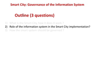 Smart City: Governance of the Information System | PPT