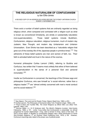 THE RELIGIOUS NATURALISM OF CONFUCIANISM | PDF