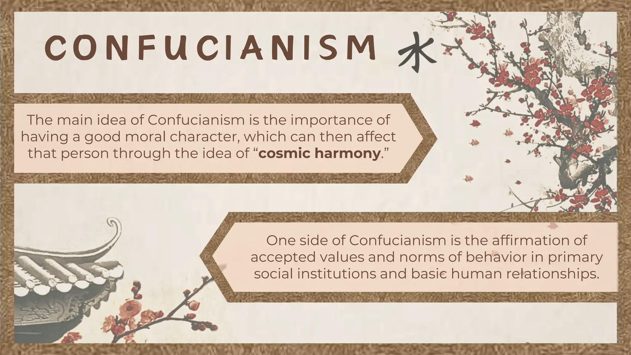 CONFUCIANISM; (FACT: CONFUCIUS = latinized form of the mandarin chinese ...