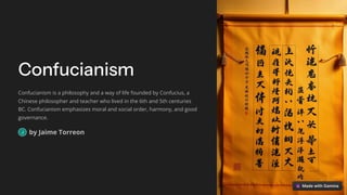 Confucianism and it's description shwhhjs | PPT