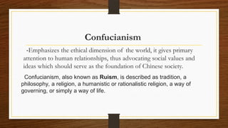 Confucianism - Intro to World Religion and Belief System | PPT