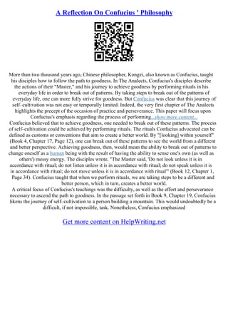 Confucius Essay | PDF