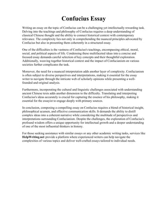 Confucius Essay | PDF