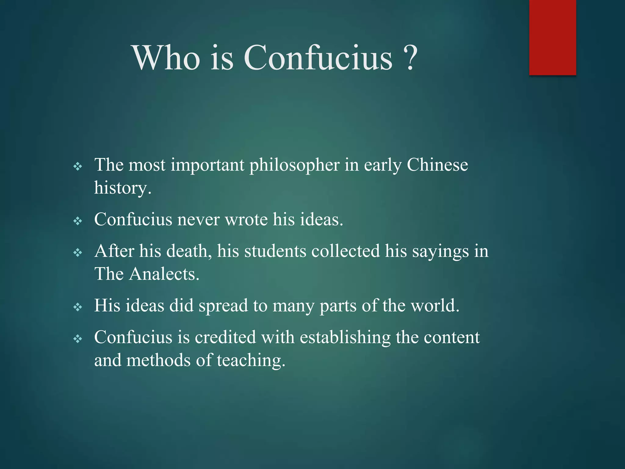 Confucius his contributions to education | PPTX