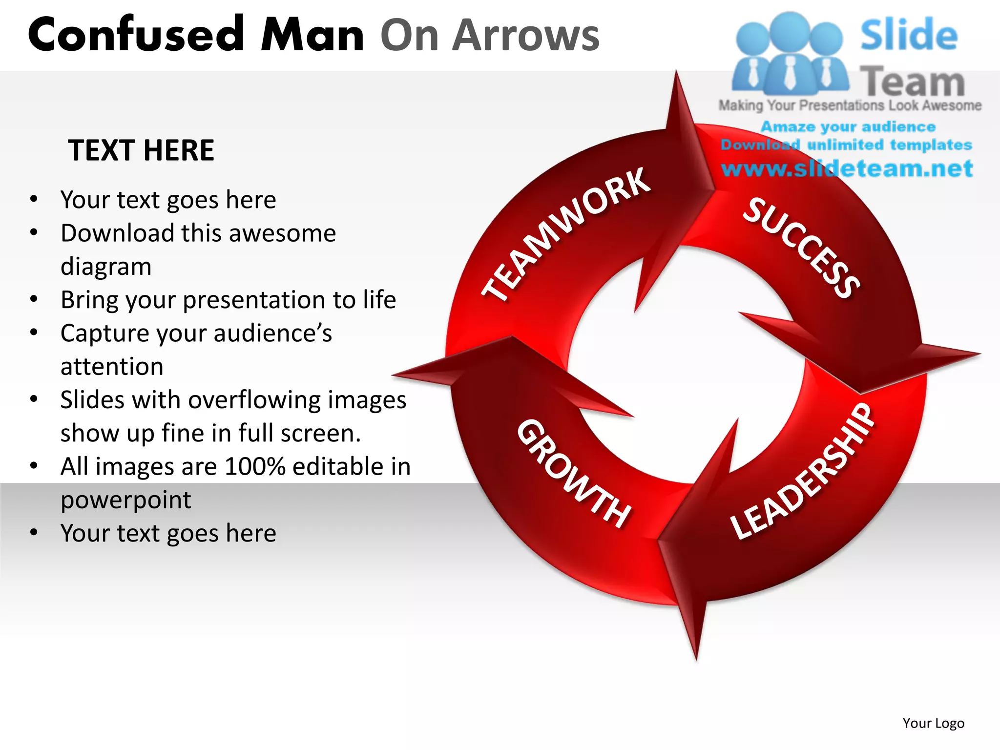 Confused man on arrows powerpoint presentation slides ppt templates | PDF