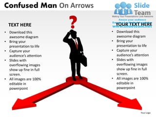 Confused man on arrows powerpoint presentation slides ppt templates | PDF