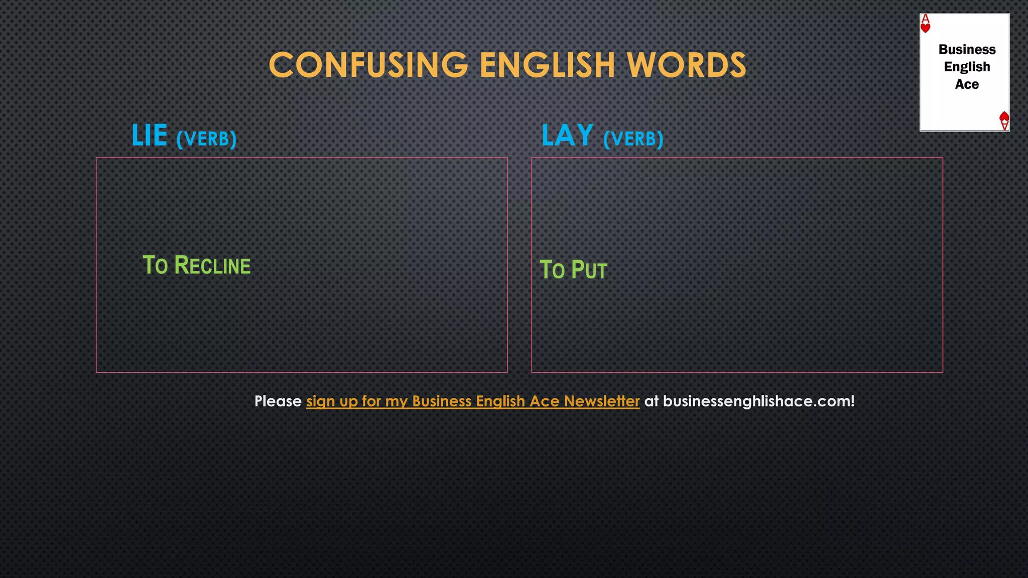 Confusing English Words - Lie vs Lay | PDF