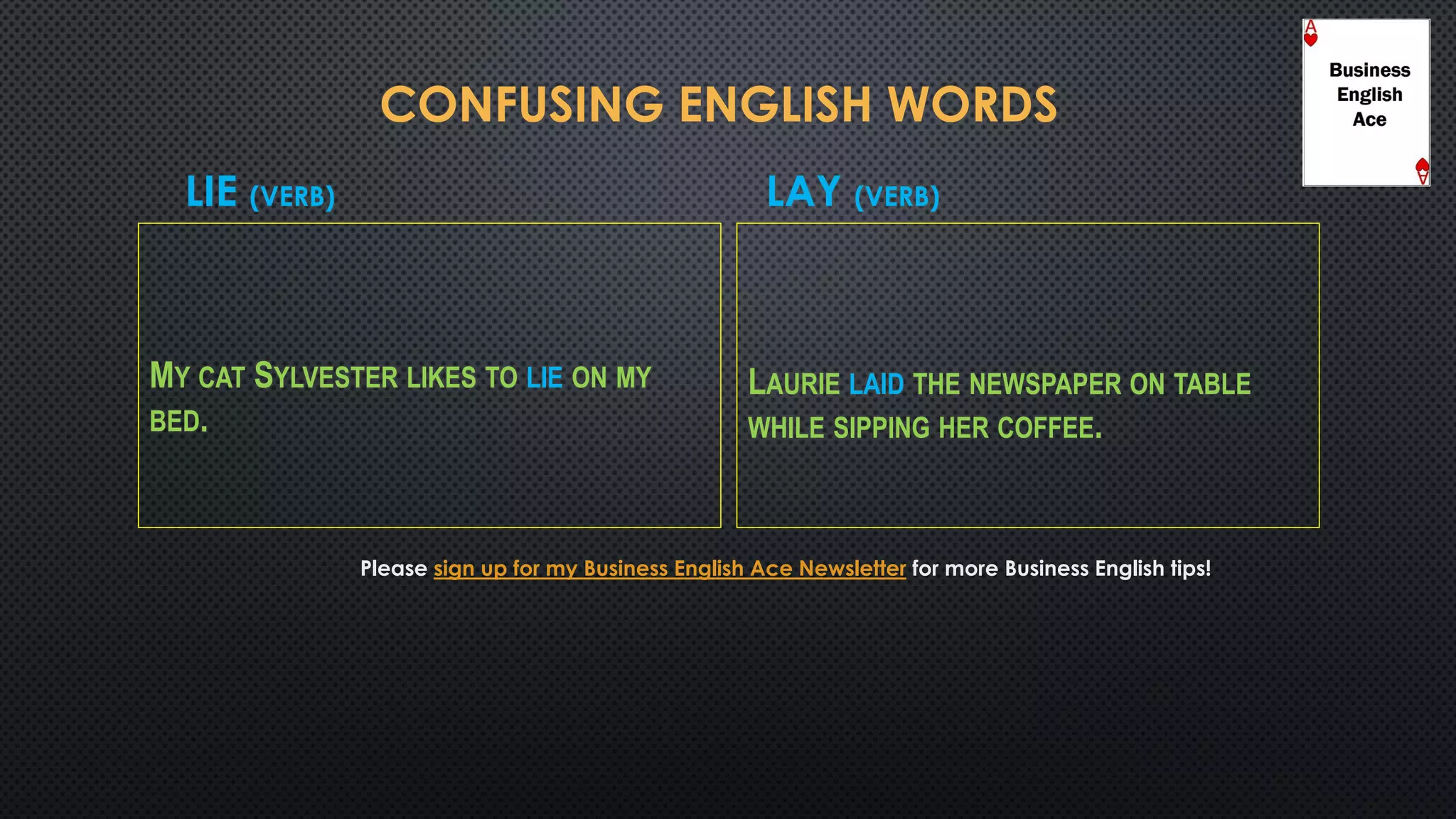 Confusing English Words - Lie vs Lay | PDF