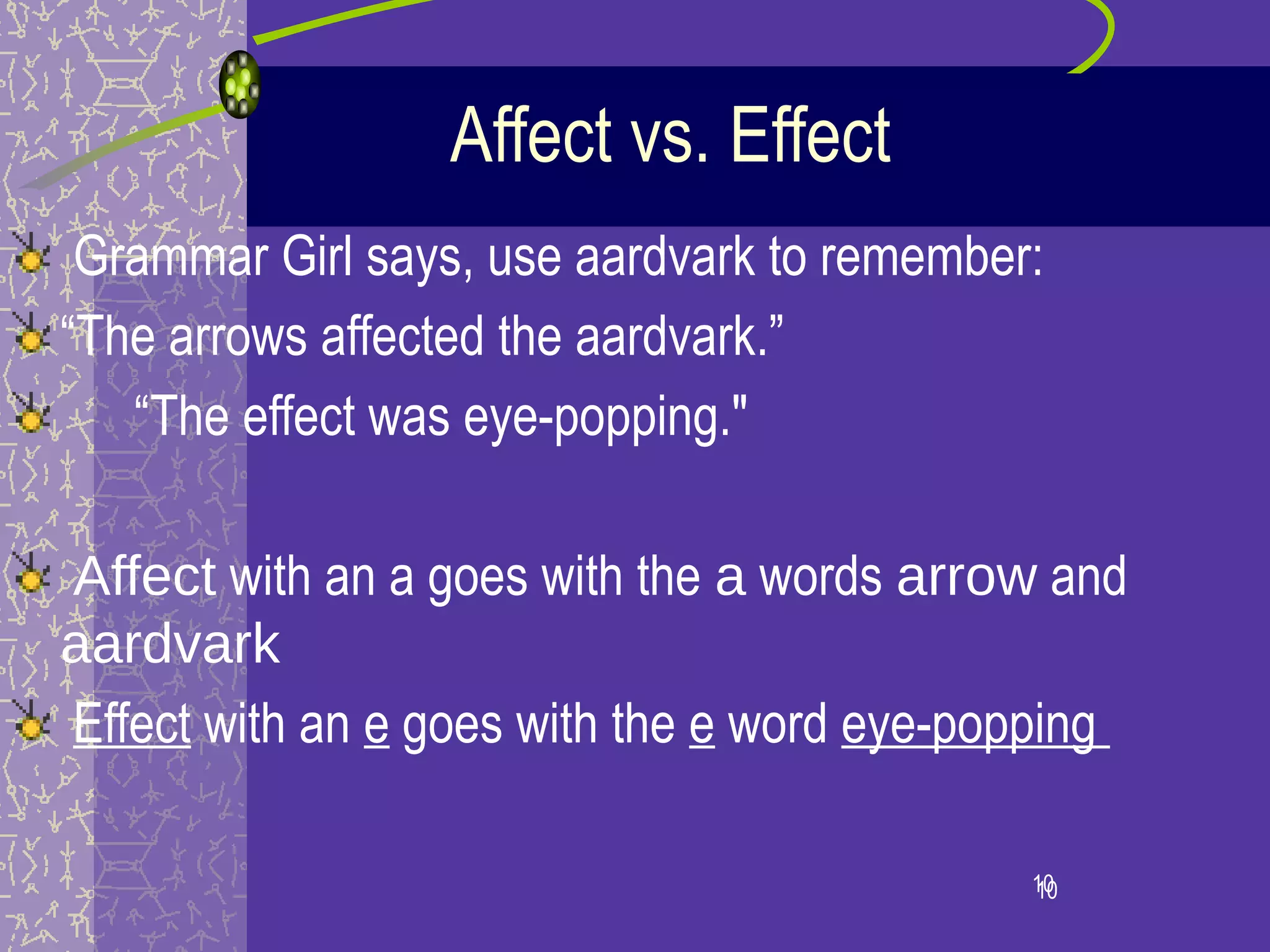 Confusing words affect:effect | PPT