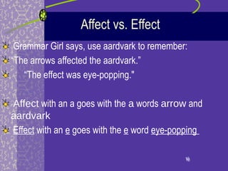 Confusing words affect:effect | PPT