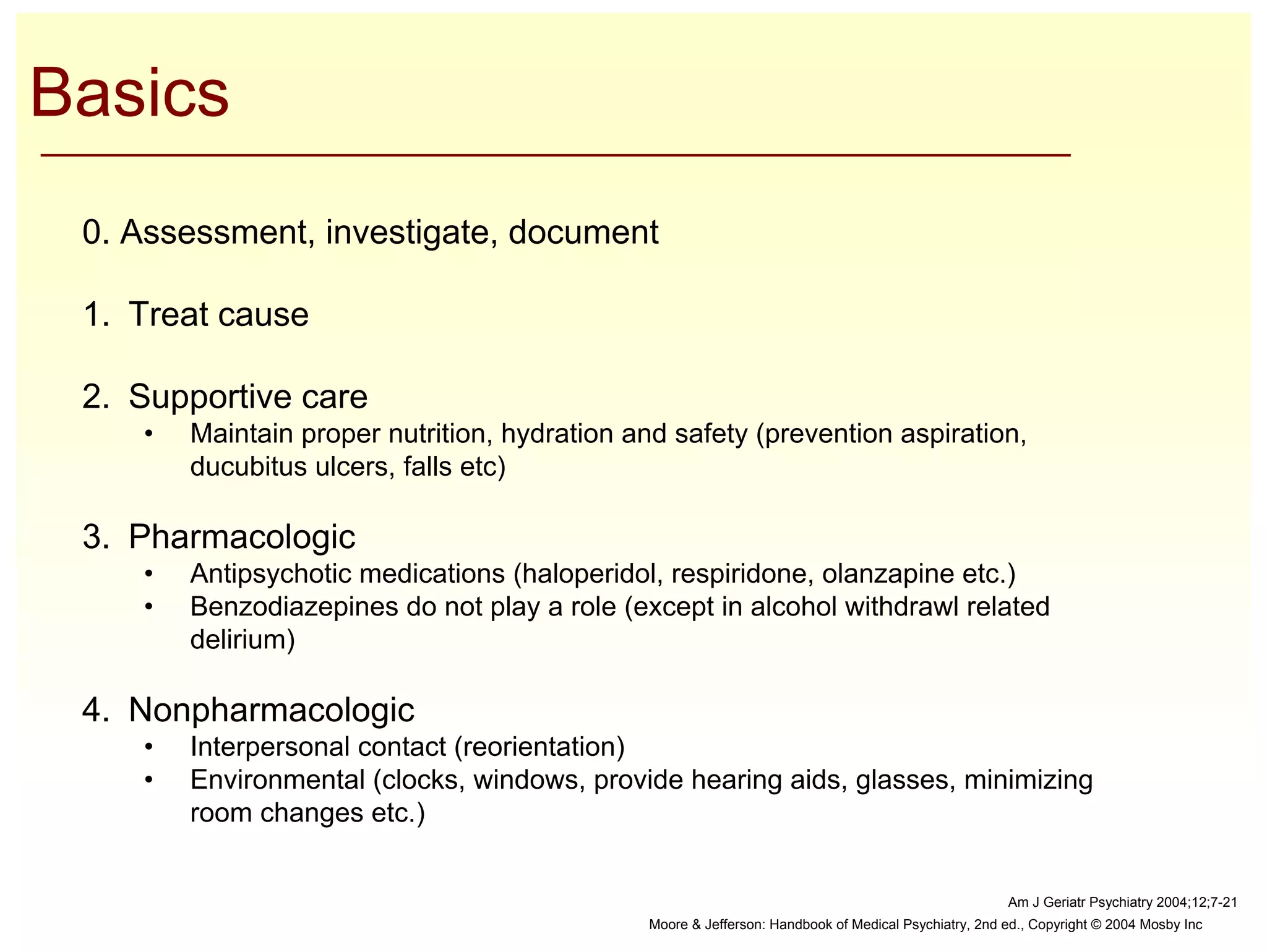 Overview of Confusion & Delirium for Clinicians (July 2007) | PDF