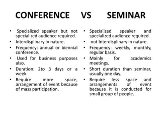 Conference vs seminar | PPT