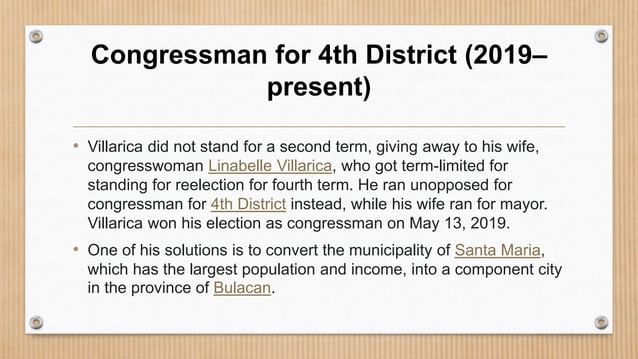 Cong. Henry Villarica.pptx | Elections | Politics