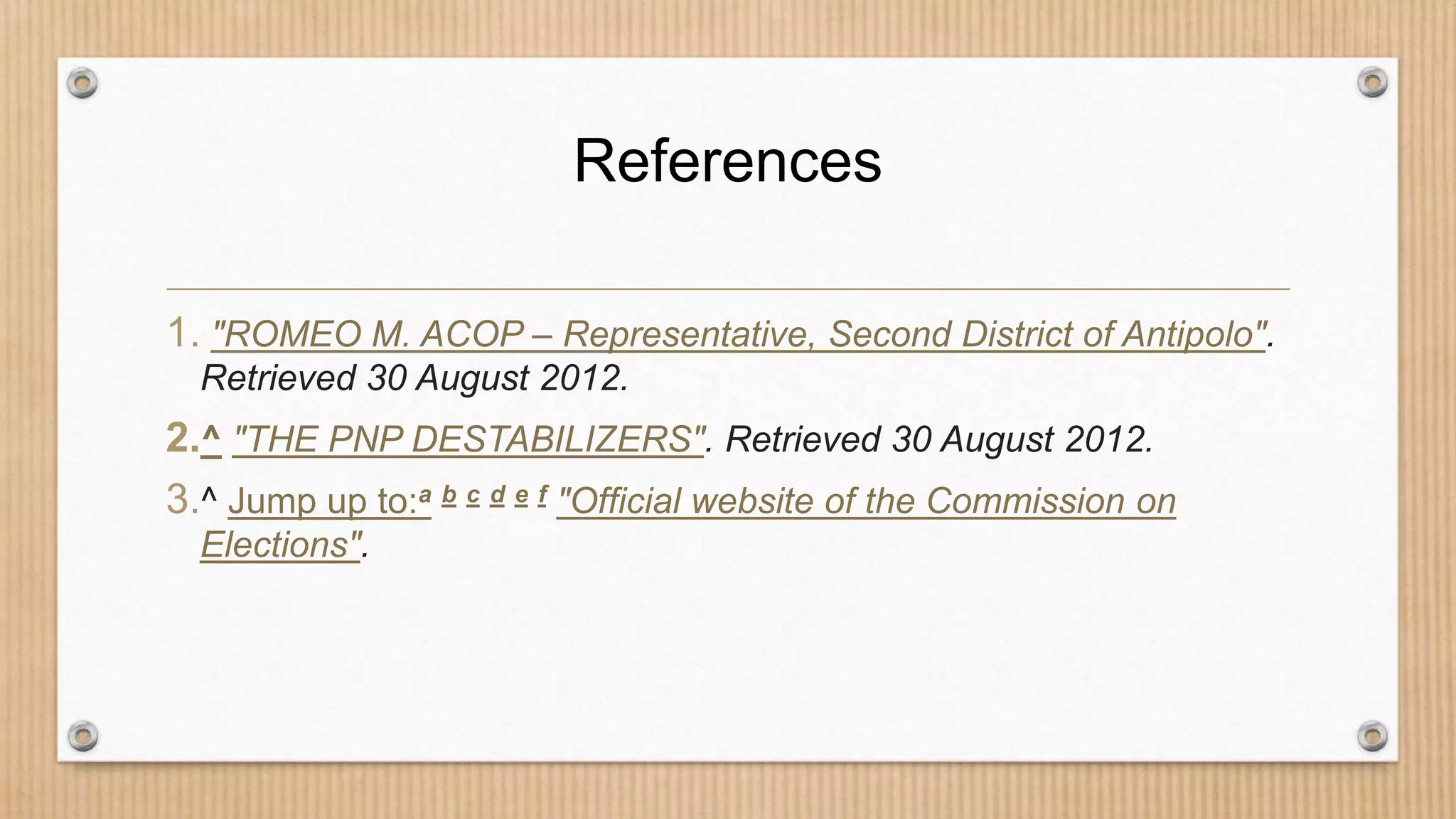 Cong. Romeo Acop.pptx | Politics